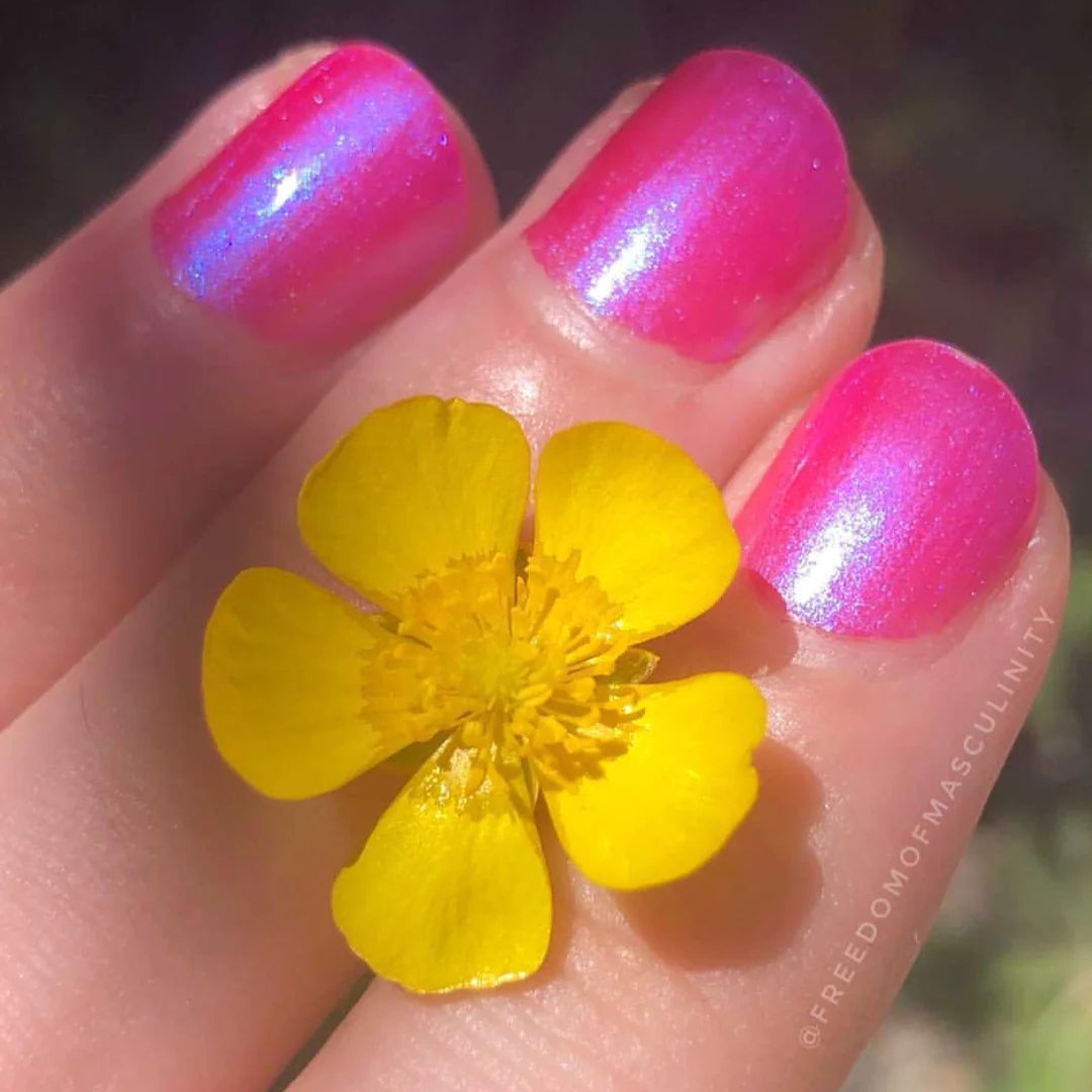 Prairie Crocus Polish 80s Hair - Hot Pink Shimmer Nail Polish – NailStuff